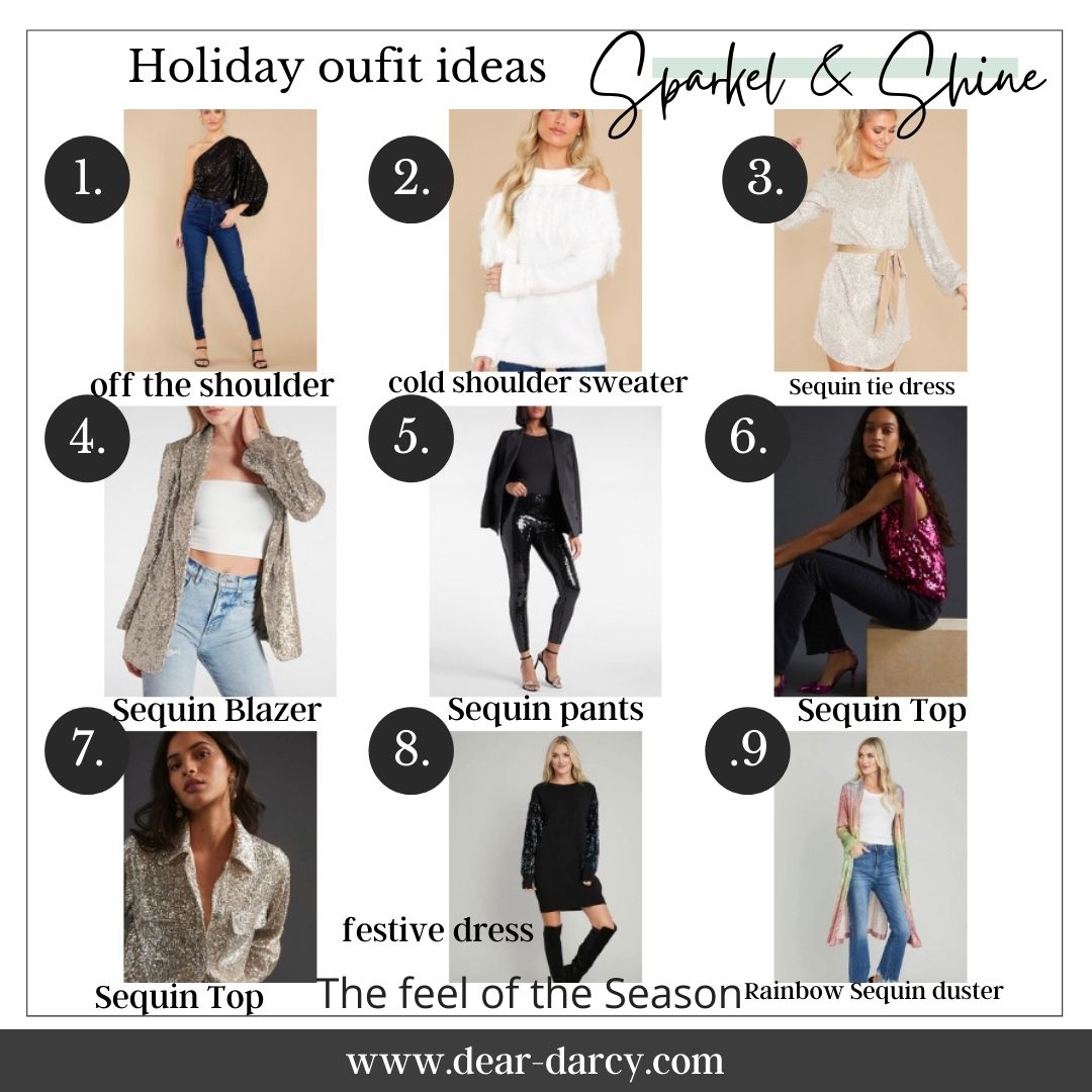 Holiday Outfit Inspo from Casual to Sparkle & Shine - Dear D'Arcy